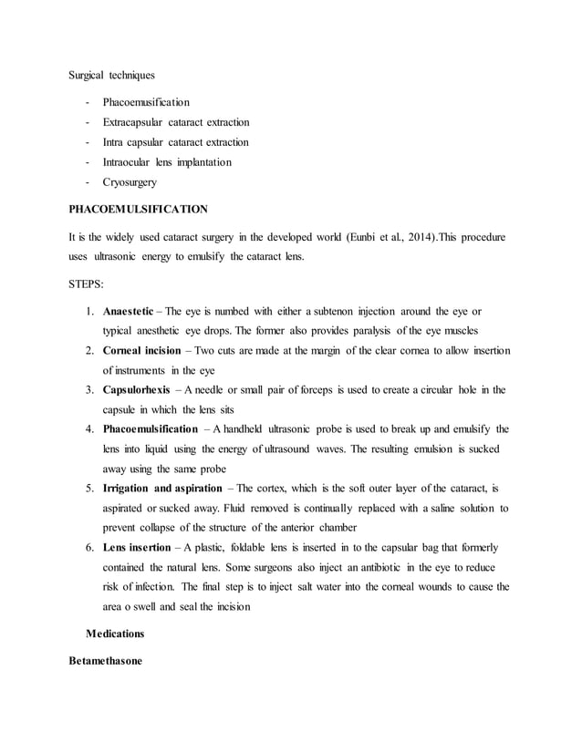 CATARACT CASE PRESENTATION(CASE STUDY) | DOCX