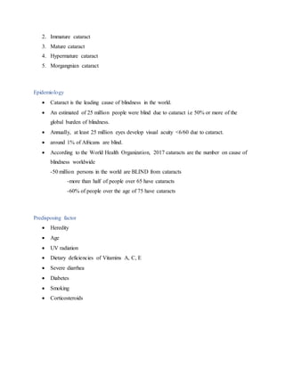 CATARACT CASE PRESENTATION(CASE STUDY) | DOCX
