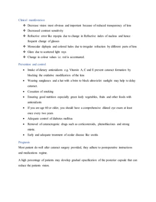 CATARACT CASE PRESENTATION(CASE STUDY) | DOCX