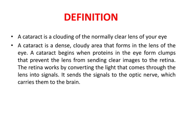 Cataract | PPTX | Eye and Vision Conditions | Diseases and Conditions