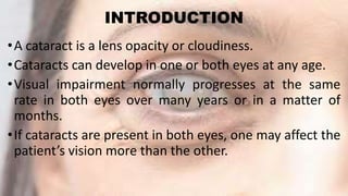 Cataract and its management | PPTX