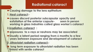Etiological classification of cataract Dr.BKP