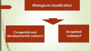 Etiological classification of cataract Dr.BKP