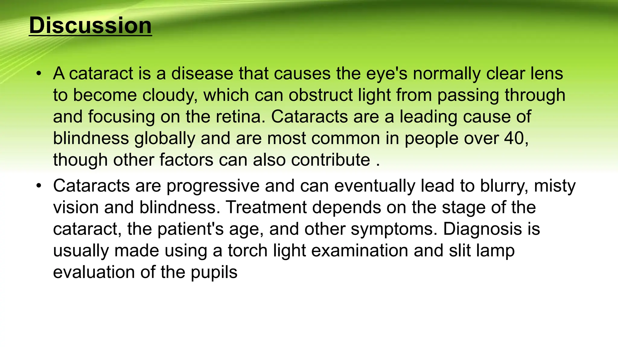 Cataract with clinical Case Presentation | PPTX