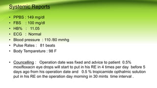 Cataract with clinical Case Presentation | PPTX