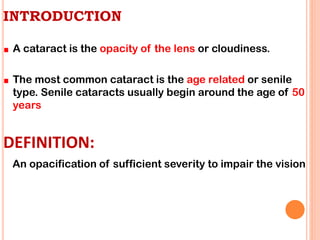 CATARACT RESEARCH WORK AND SEMINAR PRESENTATION | PDF