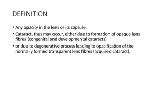 CATARACT types classification how it forms | PPTX