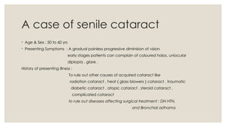 Cataract , Aphakia , Pseudophakia Case presentation (1).pptx