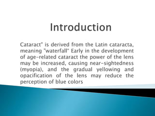 Cataract by Grp 5.ppt .. | PPTX