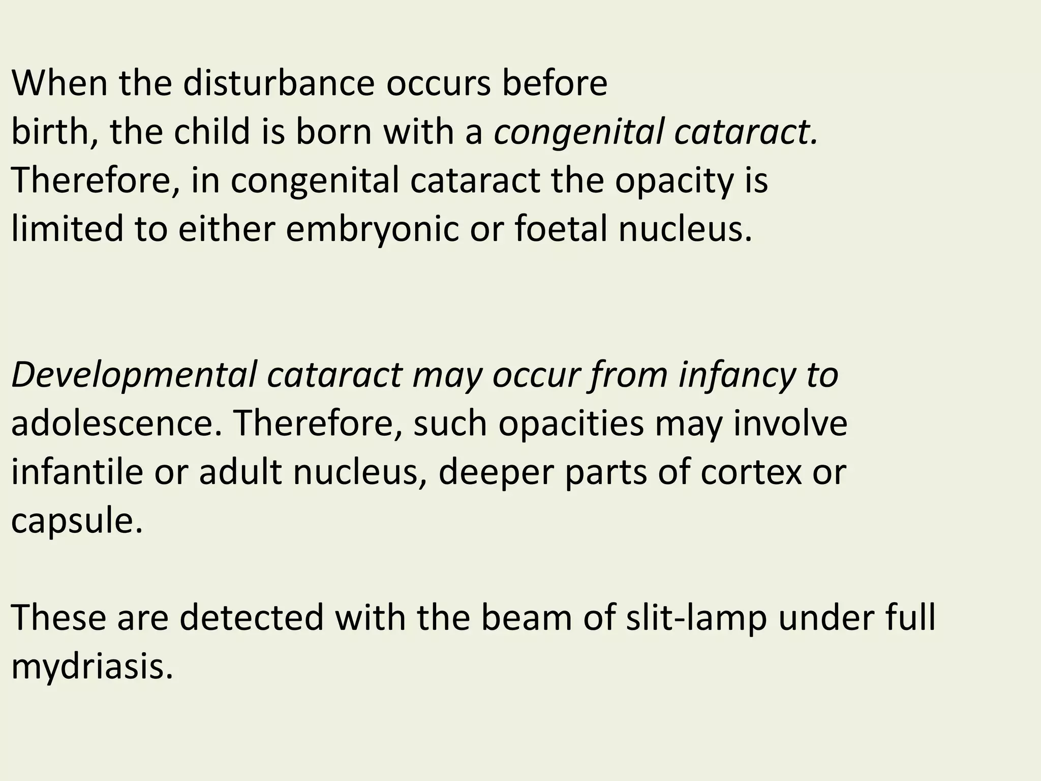 Congenital Cataract quick revision ( ophthalmology ) | PPT