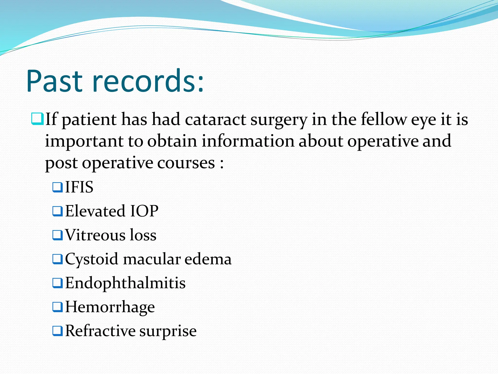 PRE-OPERATIVE EVALUATION IN CATARACT SURGERY | PDF