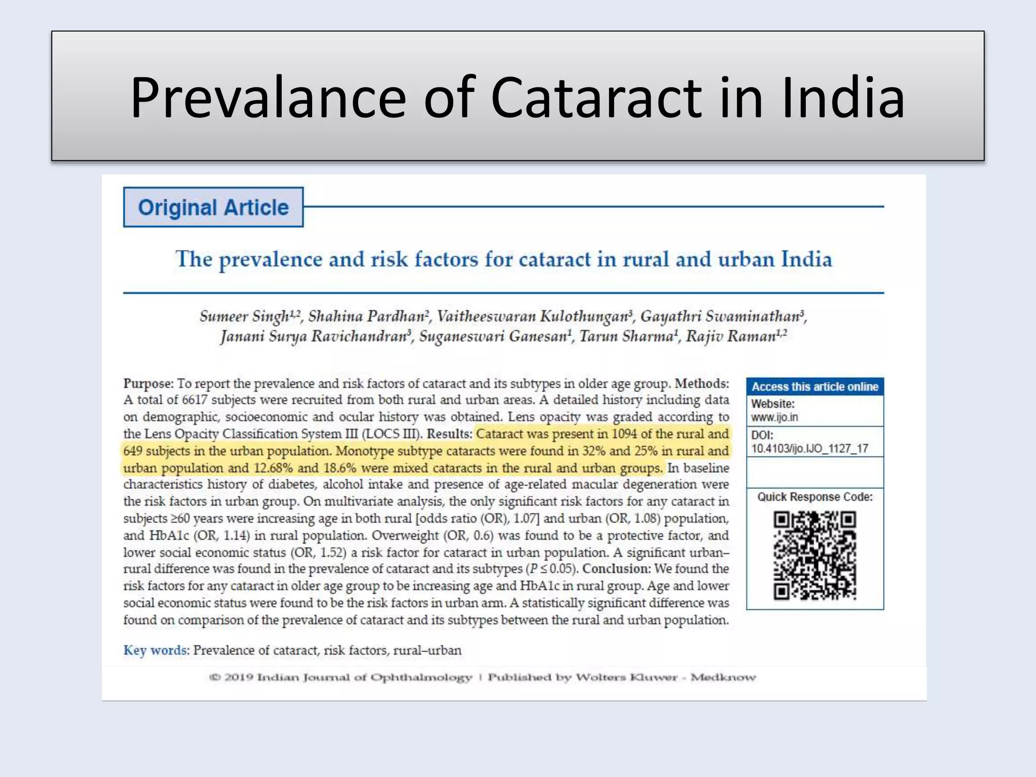 Types Of Cataract | PPTX