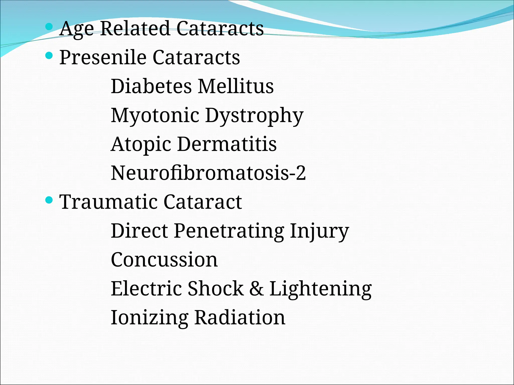 Cataract - Types, Pathophysiology and Treatment | PPT
