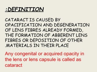 Cataract Lec.ppt.pdf, define, objective refraction, subjective ...