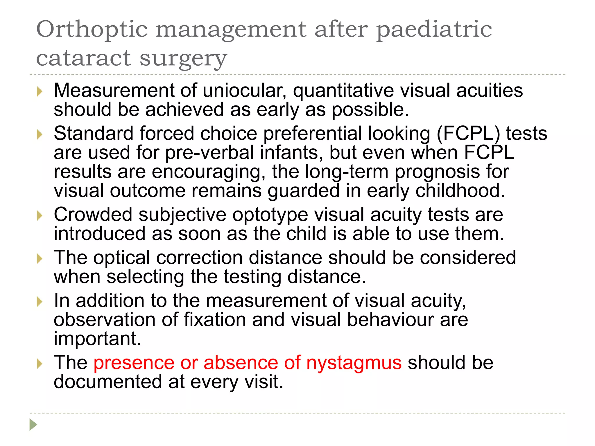 Cataract management in children from optometrist perspective | PPTX