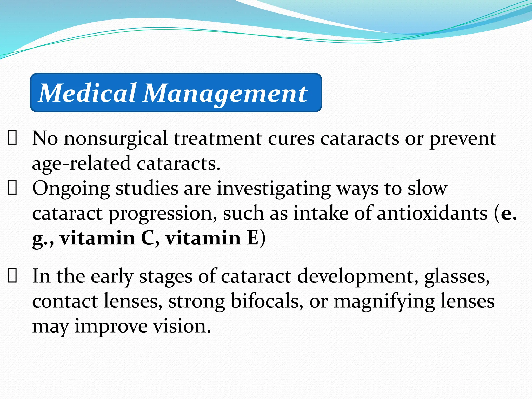 CATARACT SEMINAR PRESENTATION WITH PATHOPHYSIOLOGY | PDF