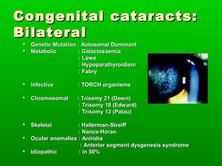 Cataracts in paediatric patients | PPT