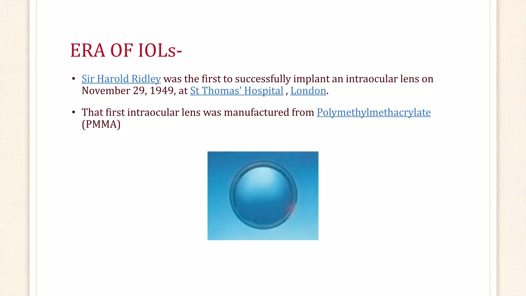 Cataract surgery past present future | PPTX