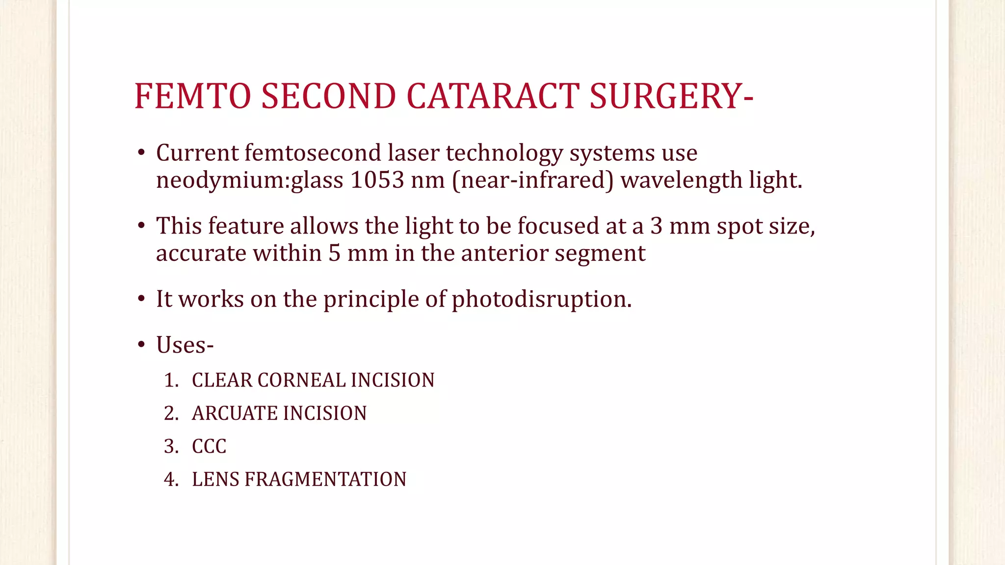Cataract surgery past present future | PPTX