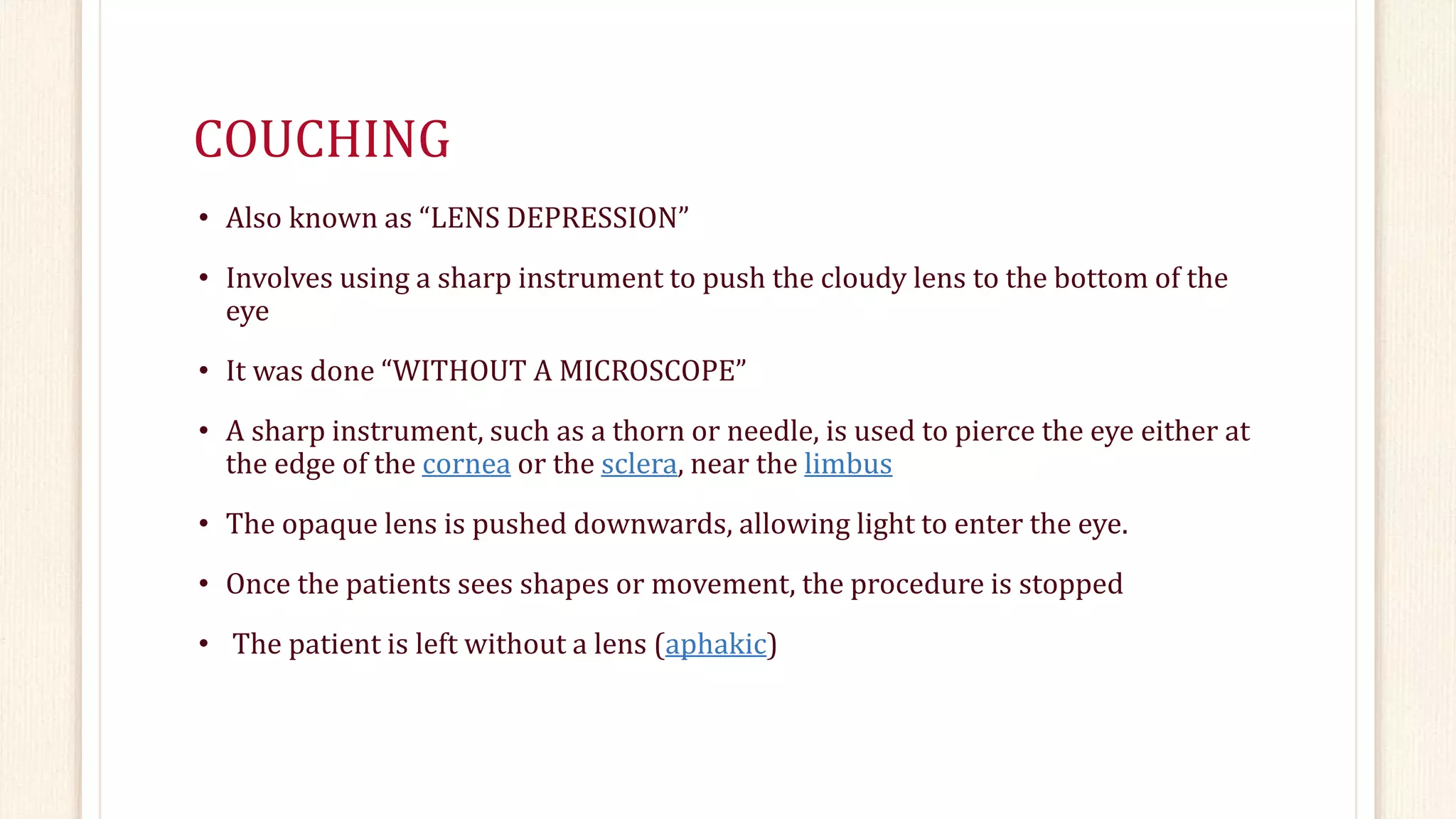 Cataract surgery past present future | PPTX
