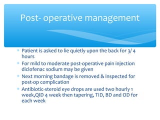 pre and post-operative management of cataract surgery | PPT