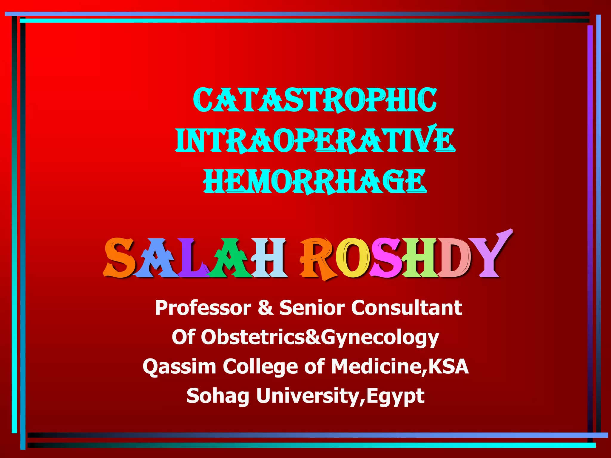 Catastrophic i.o prof.salah | PDF