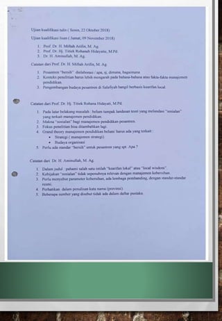 Catatan Bimbingan Proposal Disertasi | PPTX