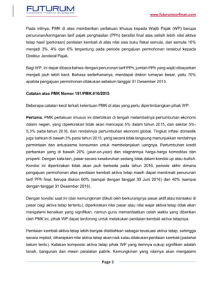 Catatan kecil atas Peraturan Menteri Keuangan Nomor 191/PMK.010/2015 tentang Penilaian Kembali ...