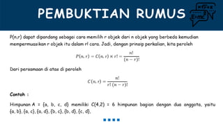 Kombinasi matematika (Cara menentukan kombiasi) | PPT