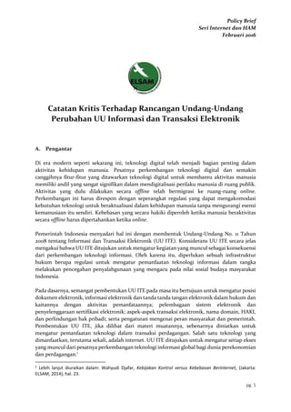Catatan Kritis RUU Perubahan UU ITE | PDF