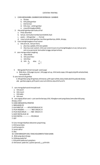 Catatan penting | PDF