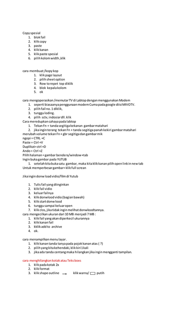 Catatan penting | PDF