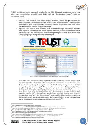 Tata Kelola dan Praktik Internet Indonesia (Caatan Ringkas) | PDF