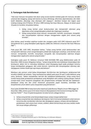 Tata Kelola dan Praktik Internet Indonesia (Caatan Ringkas) | PDF