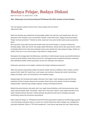 Catatan sekjend PPI Belanda 2012/2013 Ridwansyah Yusuf Achmad - semua | PDF