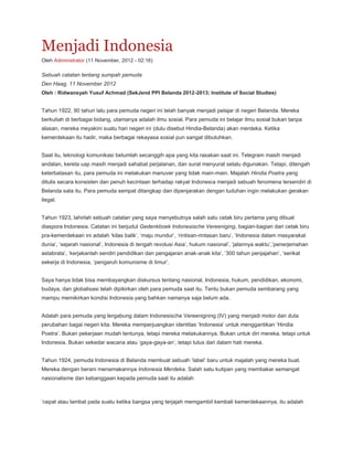 Catatan sekjend PPI Belanda 2012/2013 Ridwansyah Yusuf Achmad - semua | PDF