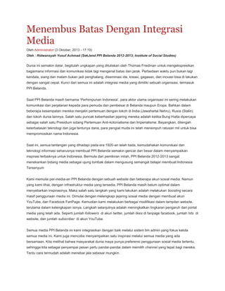 Catatan sekjend PPI Belanda 2012/2013 Ridwansyah Yusuf Achmad - semua | PDF