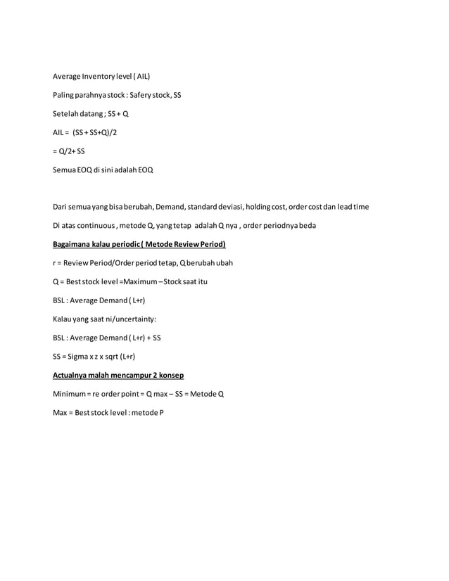 Catatan Supply design | DOCX | Logistics | Business