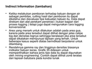 catatan training well logging dan deskripsi batubara | PPT