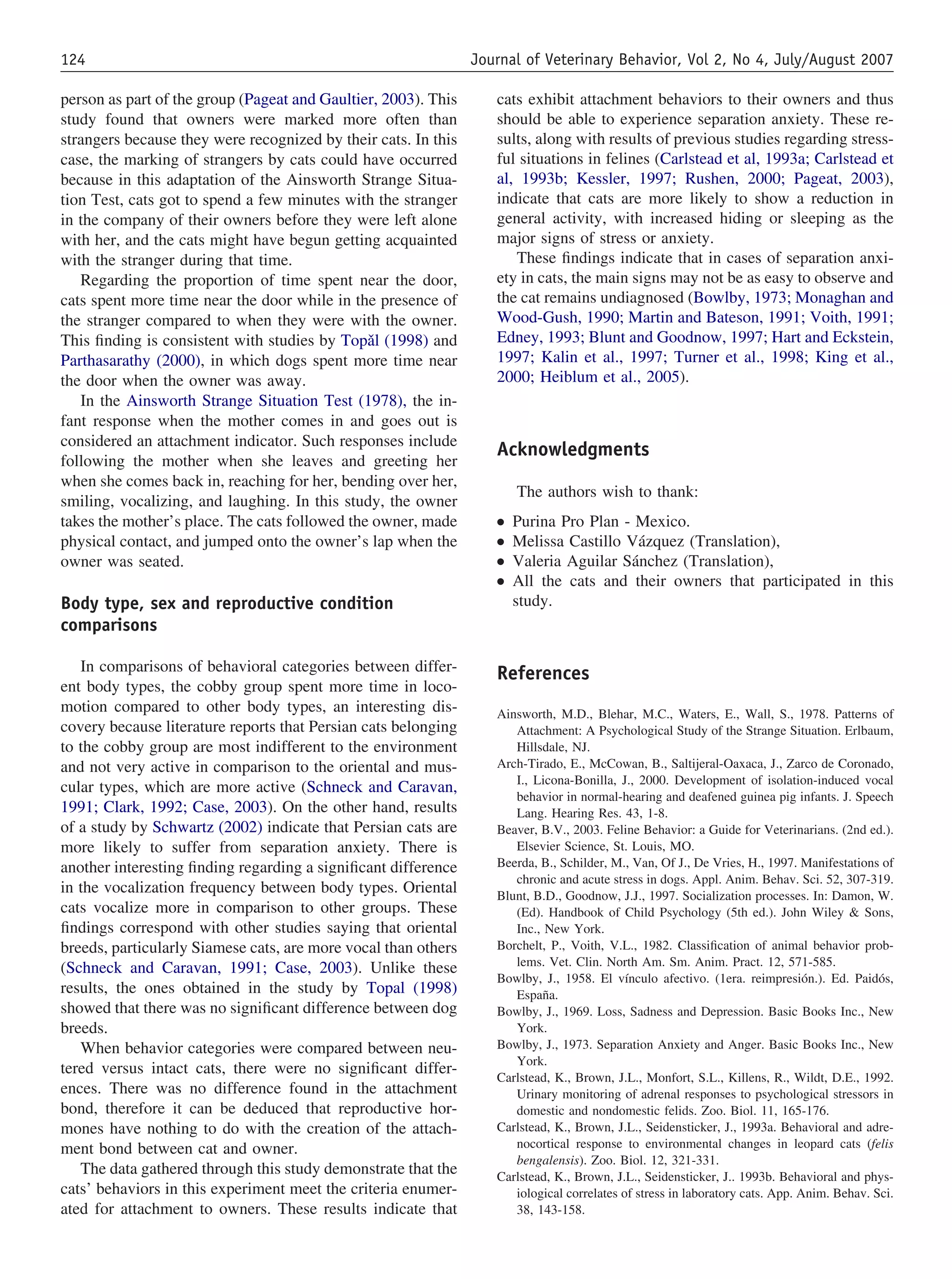 Cat attachment behavior | PDF