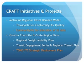 Transportation Planning in the Greater Charlotte Bi-State Region | PPTX