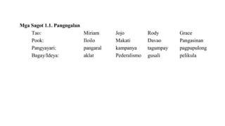 CATCH UP FRIDAY LECTURE SLIDES IN FILIPINO | PPTX