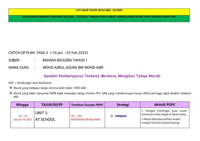 CATCH-UP Plan PerkasakuSKP BI TAHUN 1.docx