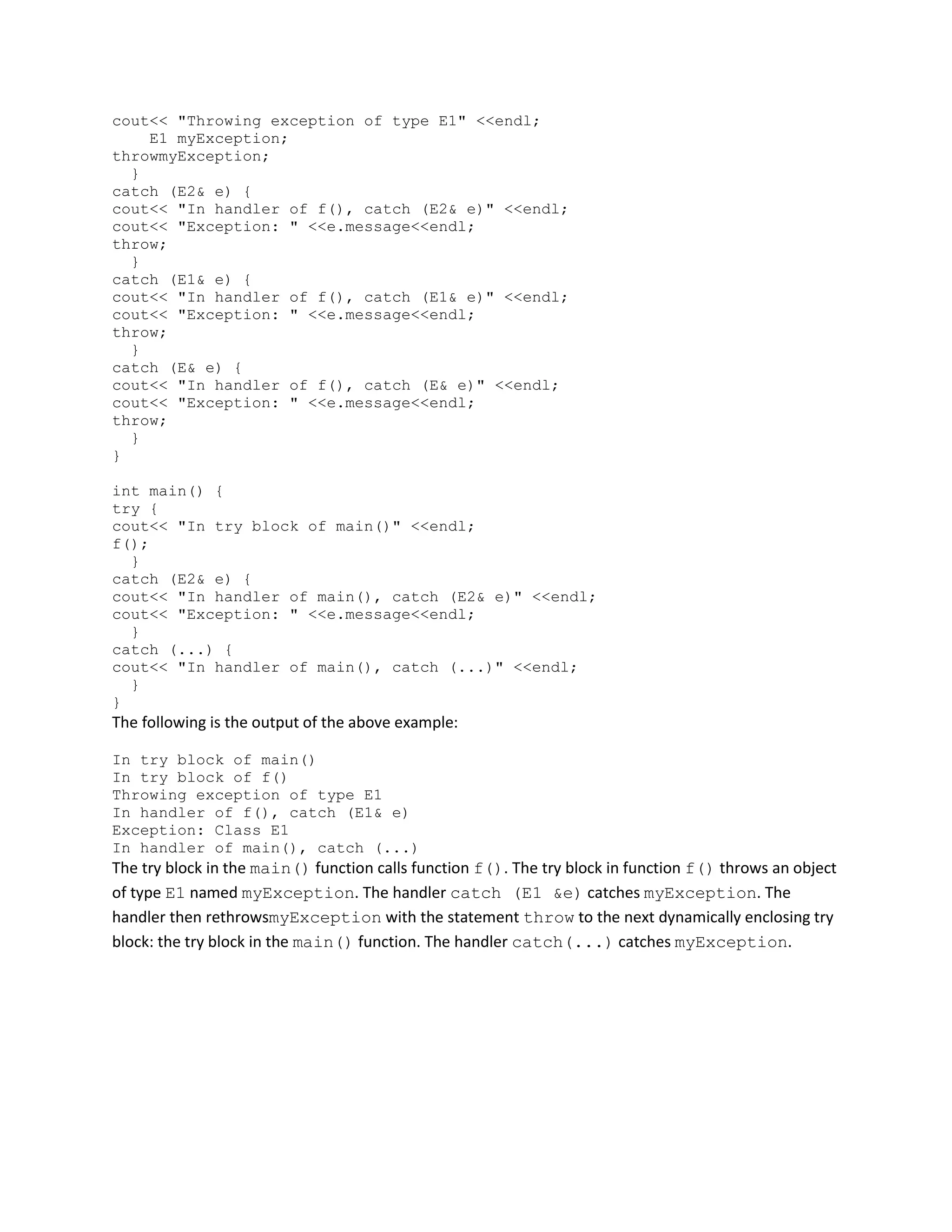 Catch and throw blocks | PDF