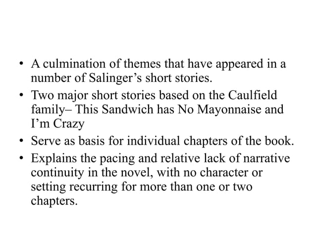 Catcher in the Rye - presentation - final.ppt | Fiction | Books and ...