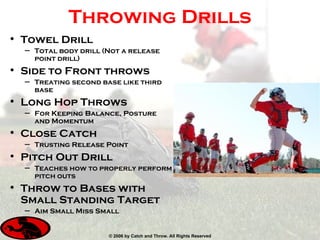 Catchers Throwing Mechanics And Drills | PPT