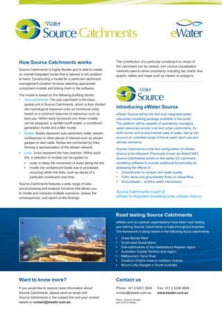 Catchment Water Quality Management | eWater.com.au