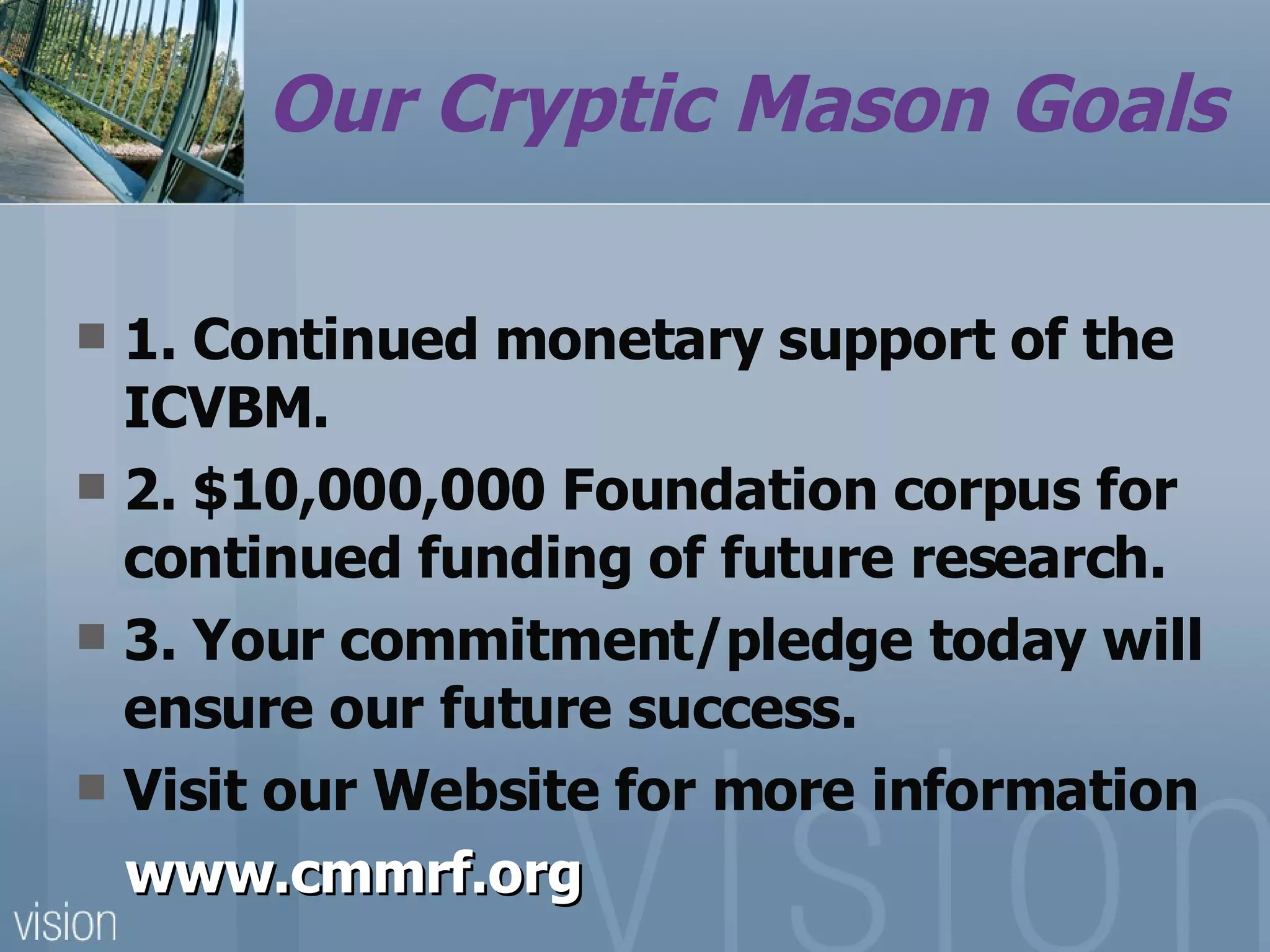 CMMRF Catch the Vision | PPT