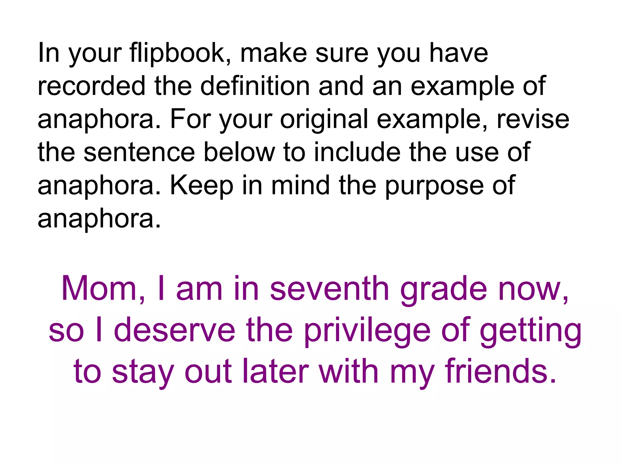 Cat claw anaphora ppt | PPT