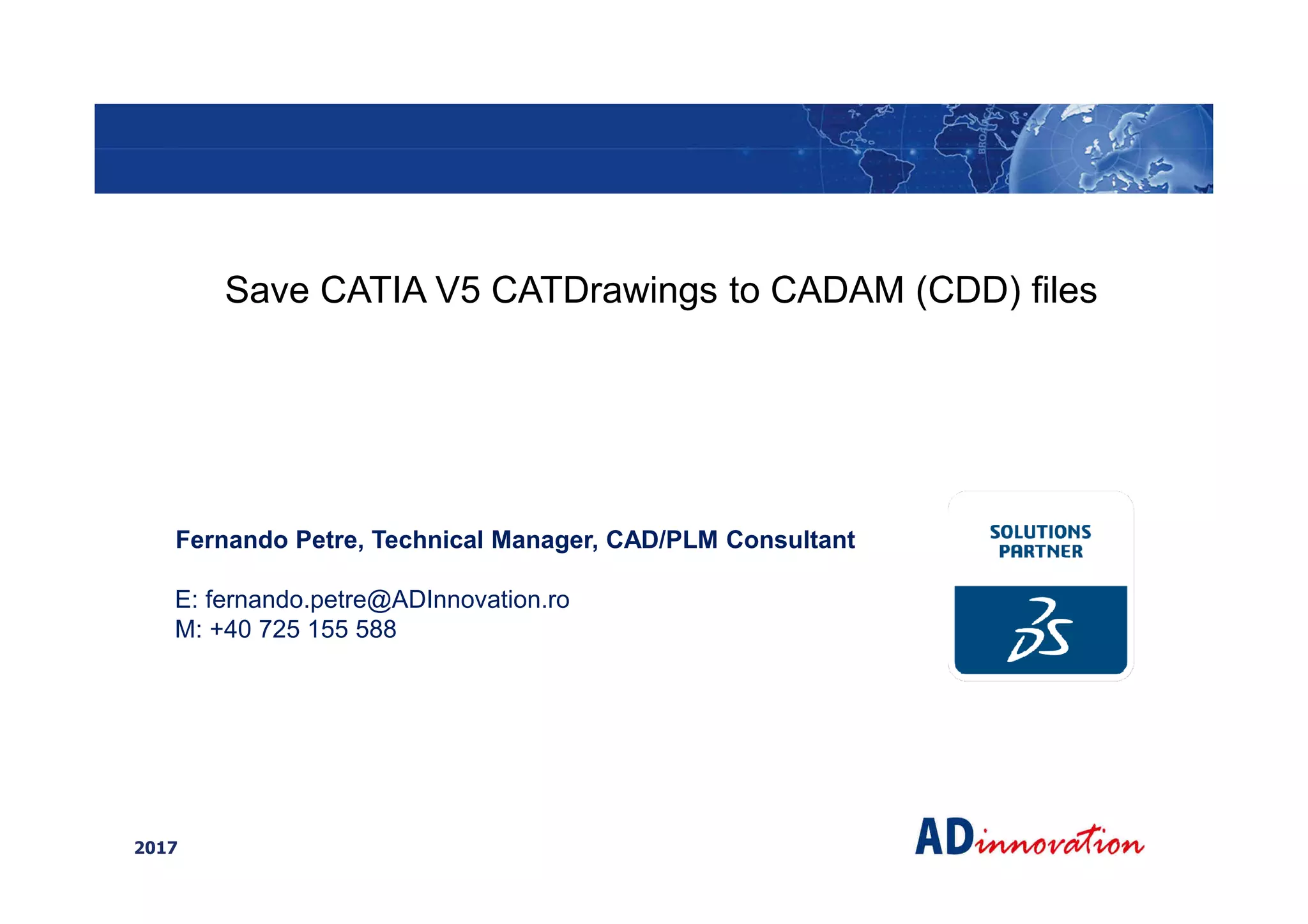 Catdrawings save as cdd files. | PDF